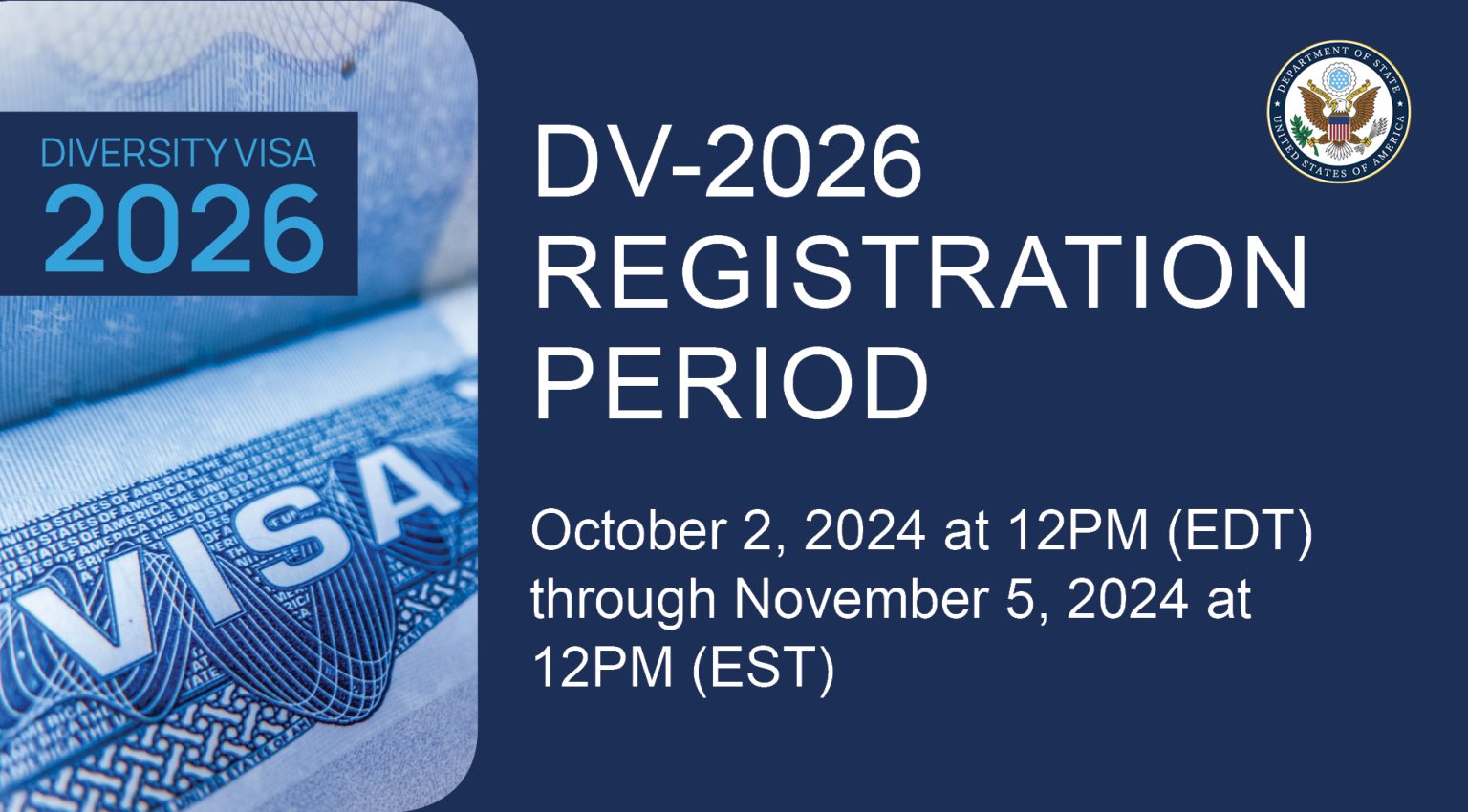 FY 2026 Diversity Visa Lottery Registration Now Open Until November 5th ...